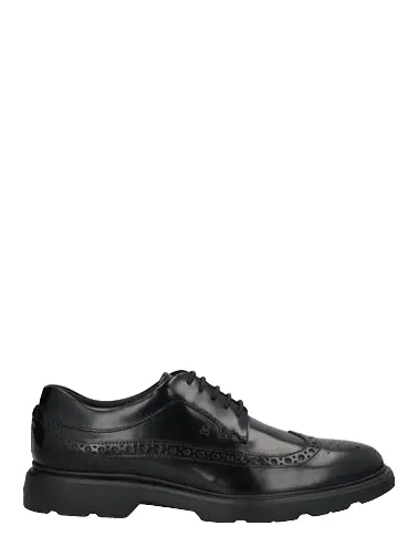 Hogan Lace-up Shoes In Leather - Black