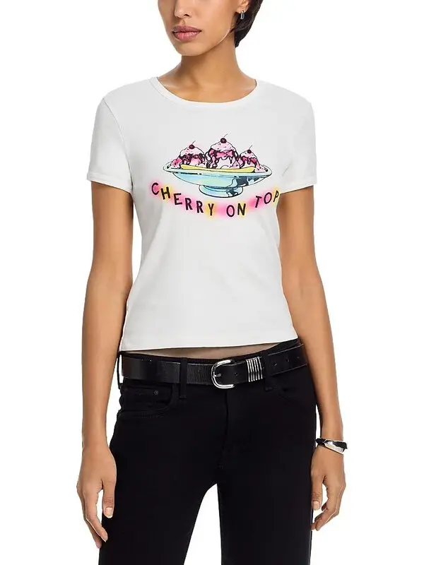 MOTHER The Itty Bitty Cotton Ringer Tee - Cherry On