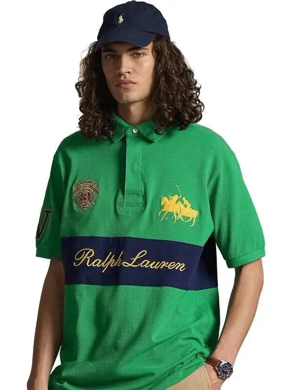 Ralph Lauren Crest Mesh Polo Shirt - Stafford Green/newport Navy