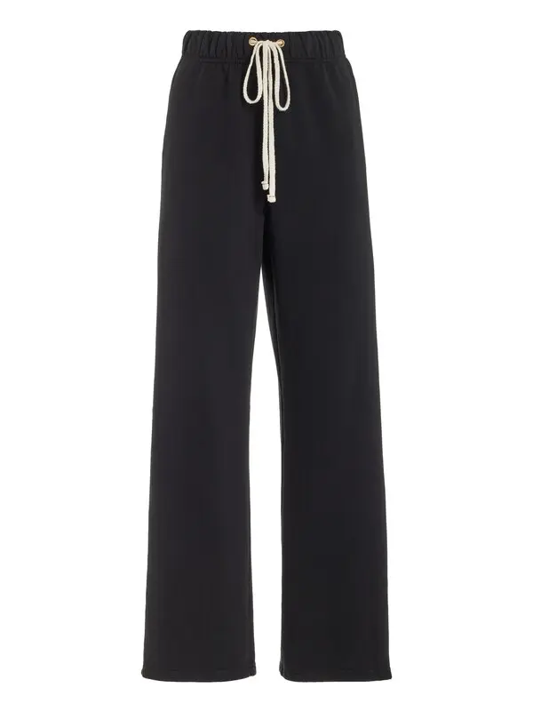 LES TIEN Classic Cotton Fleece Sweatpants - Black