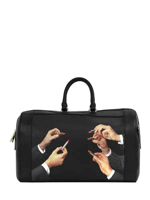 SELETTI Graphic Print Holdall Bag - Black