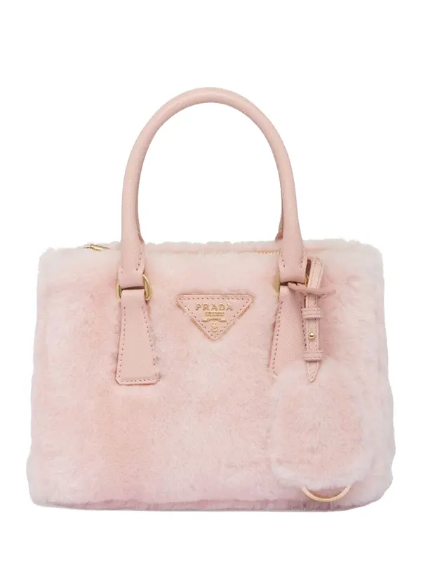 Prada Galleria Shearling Mini Bag - Pink