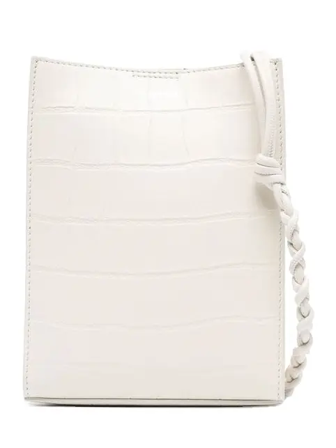 JIL SANDER Crocodile-effect Leather Satchel - Neutrals