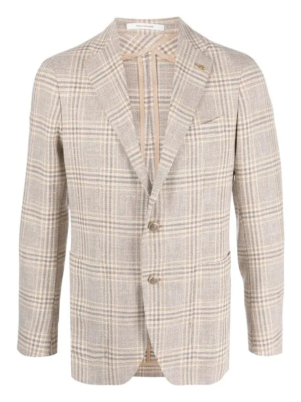 Tagliatore Plaid Blazer - Neutrals