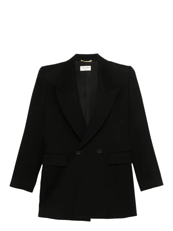 Saint Laurent Double-breasted Wool Blazer - Black