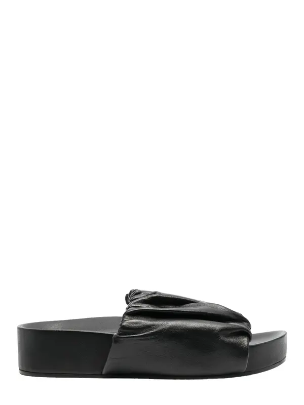 JIL SANDER Leather Platform Sandals - Black