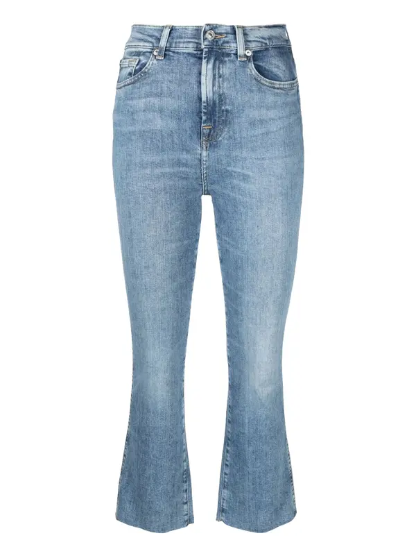 7 For All Mankind Cropped Flared Jeans - Blue