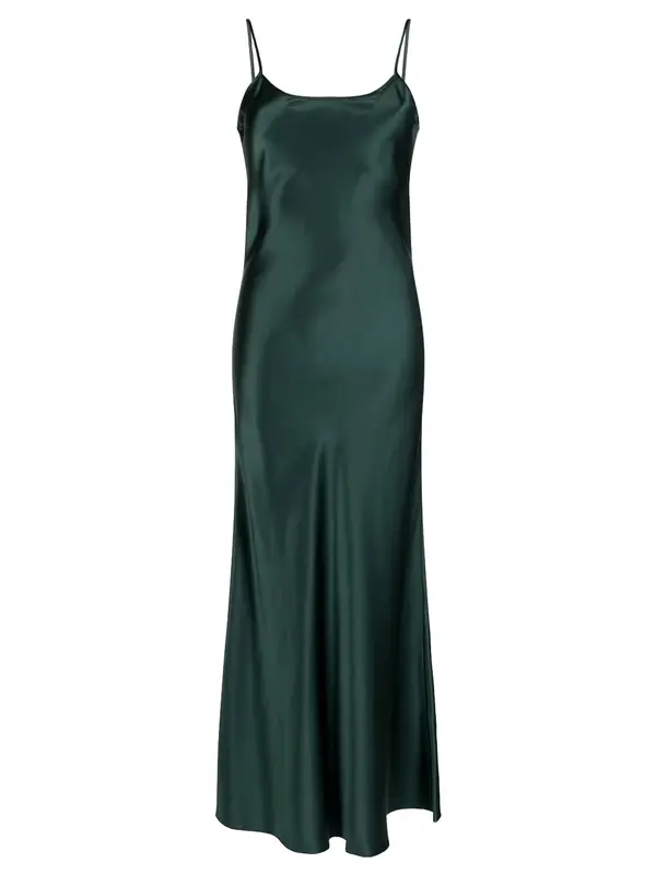 Voz Liquid Silk Slip Dress - Green