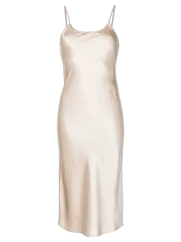 Voz Silk-satin Midi Slip Dress - Neutrals