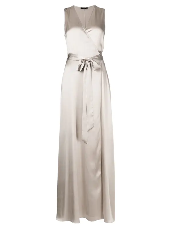 Voz Frontward Wrap Maxi Dress - Grey