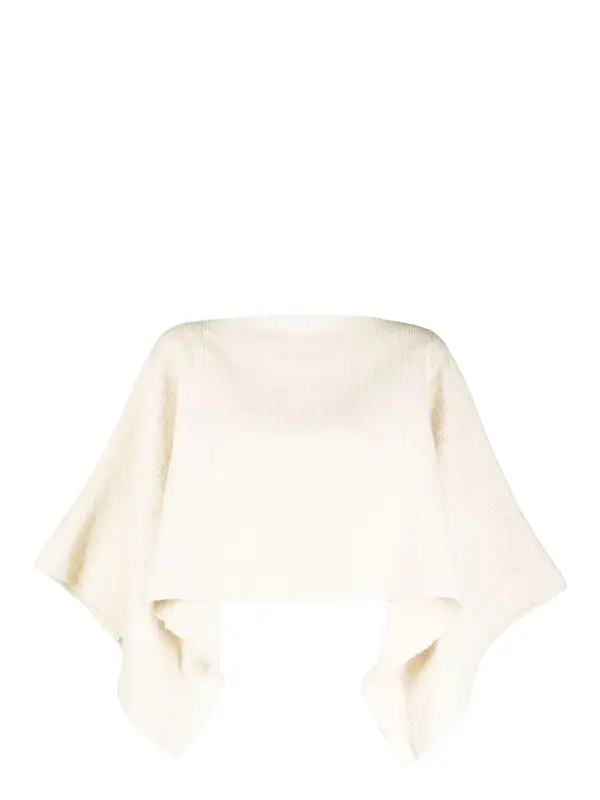 Voz Knitted Alpaca Wool Crop Top - White