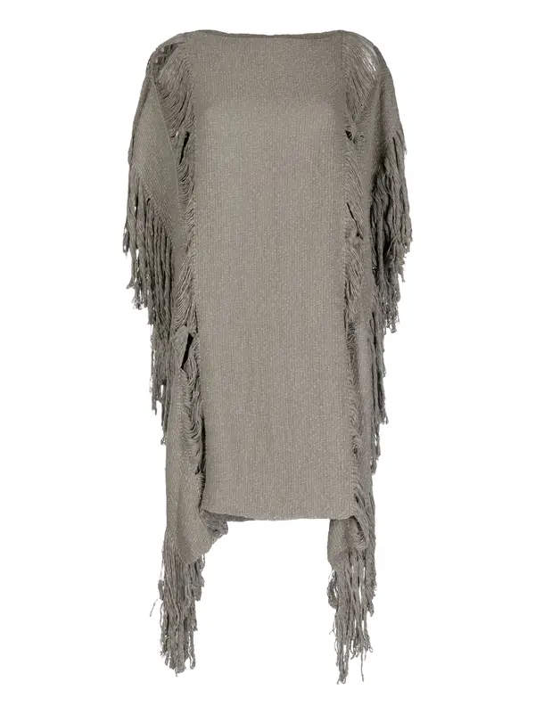 Voz Lace Fringe-detail Tunic - Brown