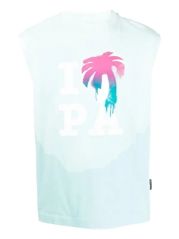 Palm Angels Logo-print Tank Top - Blue