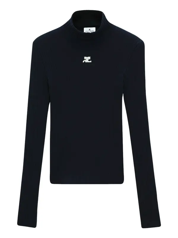 COURREGES Reedition Ribbed Knit Sweater - Black