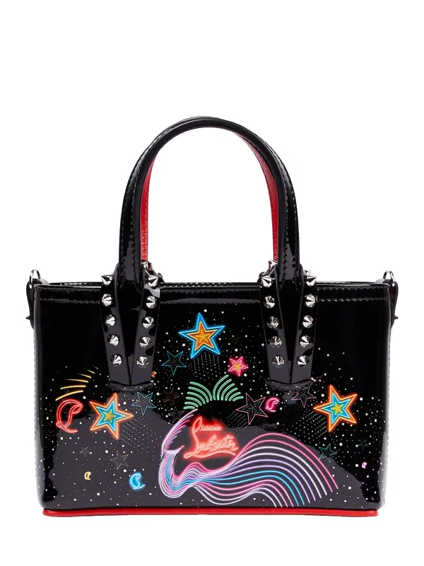 CHRISTIAN LOUBOUTIN Cabata Mini Embellished Leather Tote Bag - Multicoloured