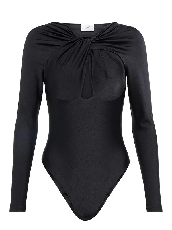 Coperni Twisted Cutout Jersey Bodysuit - Black