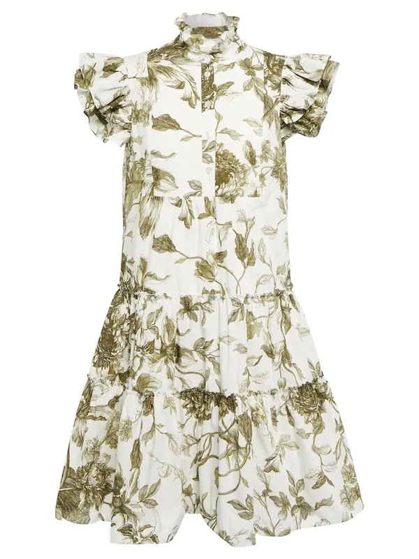 Erdem Pomona Printed Mini Dress - White