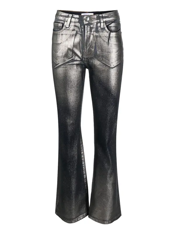 MADISON.MAISON Metallic Laminated Jeans - Silver