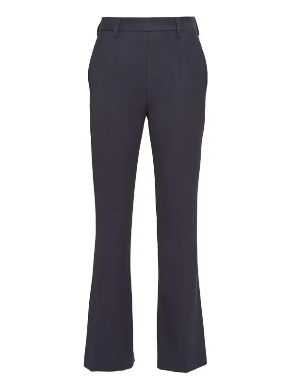Prada Gabardine Wool Flared Trousers - Blue