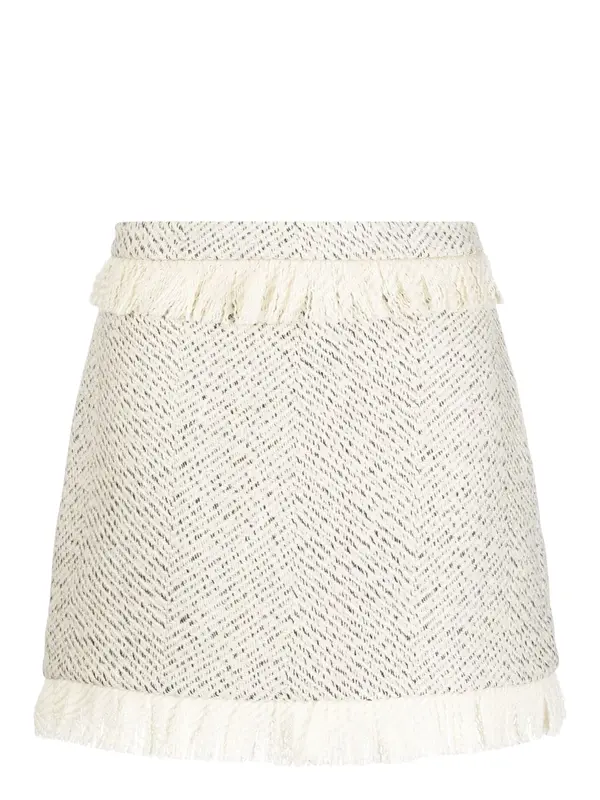 KIMHEKIM Fringe-detail Tweed Mini Skirt - Neutrals