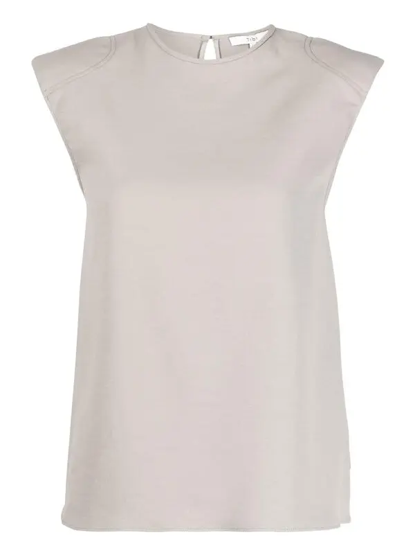 Tibi Padded-shoulder Tank Top - Brown