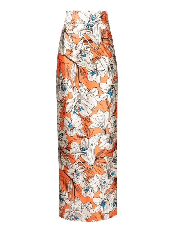 BAMBAH Raquel Pencil Maxi Skirt - Orange