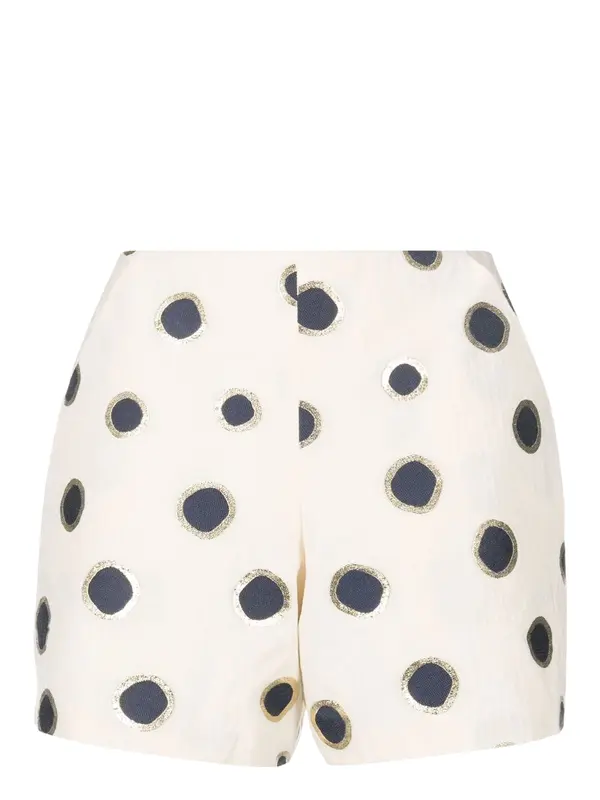BAMBAH Polka Dot High-waisted Shorts - Yellow