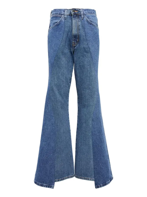 Gabriela Hearst Foster Patchwork Flared Jeans - Blue