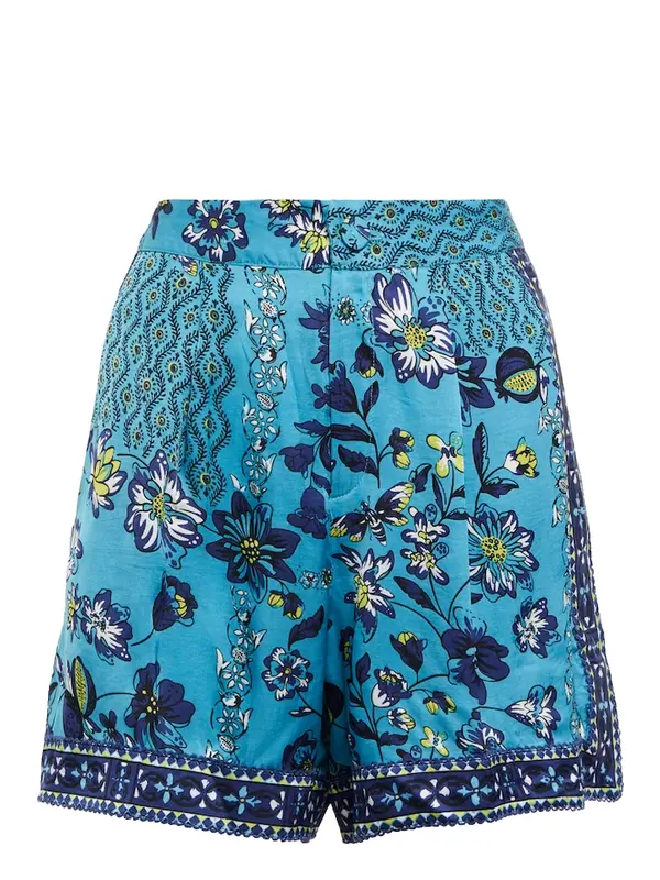 Poupette St Barth Isabelle Floral Print Shorts - Blue