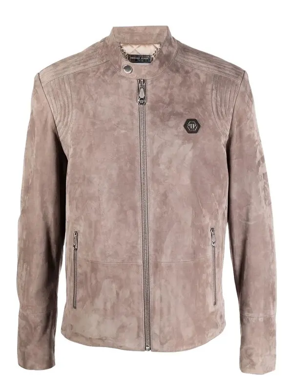 Philipp Plein Suede Padded Jacket - Grey