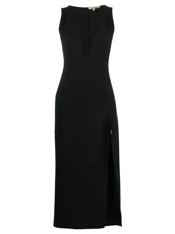 Roberto Cavalli V-neck Side-slit Dress - Black