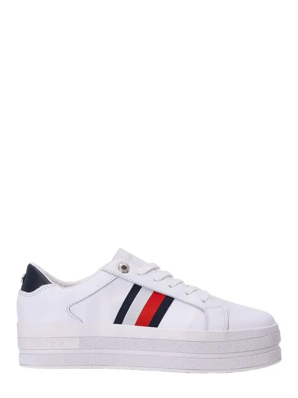 Tommy Hilfiger Logo Detail Platform Sneakers - White