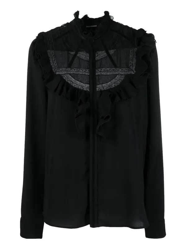Dsquared2 Ruffled Long-sleeved Blouse - Black