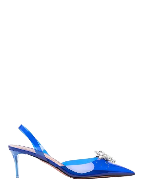 Amina Muaddi Rosie 60mm Slingback Pumps - Blue