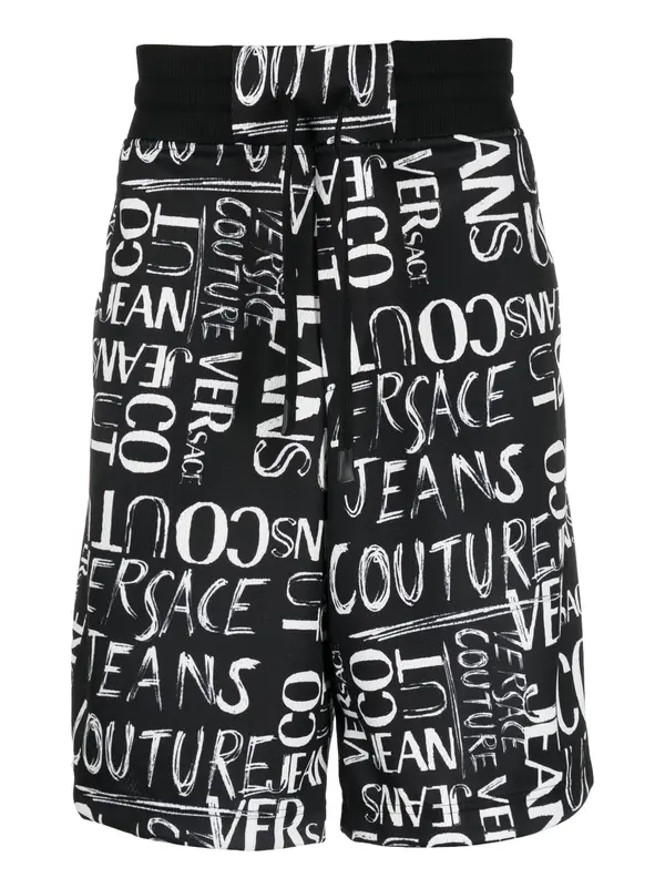 Versace Logo-print Track Shorts - Black