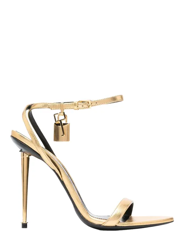 TOM FORD 115mm Padlock Metallic Sandals - Gold