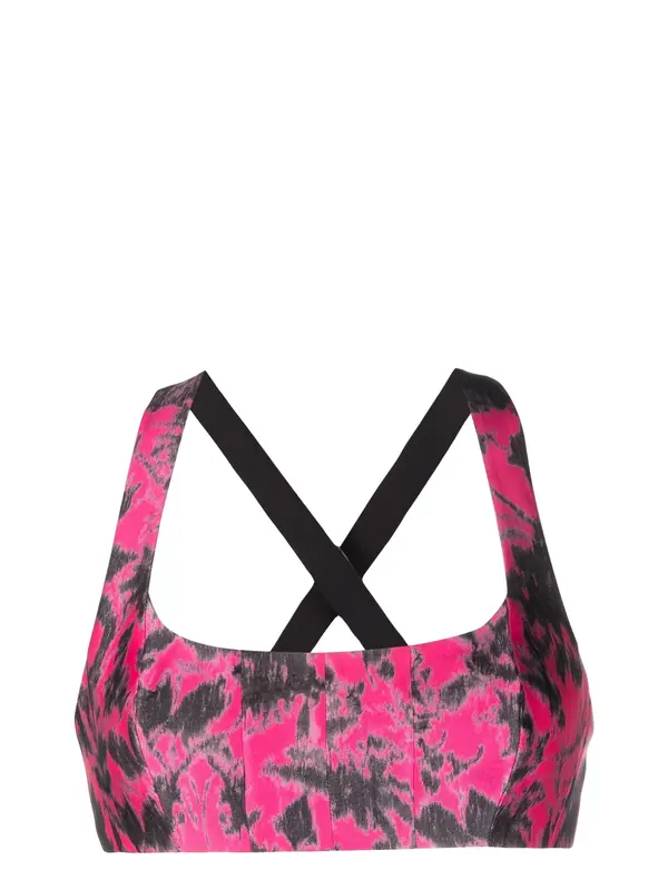 Philosophy Di Lorenzo Serafini Floral-print Cross-strap Bralette - Pink