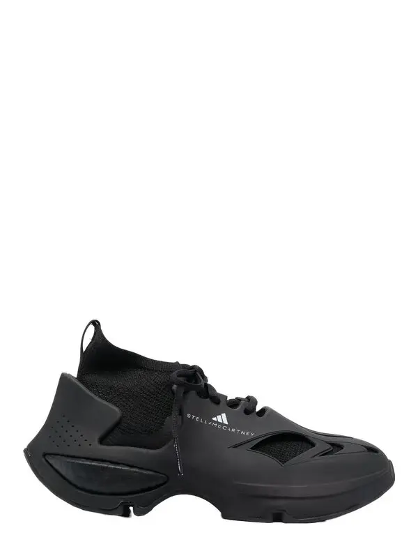 Adidas By Stella McCartney Tonal Caged Knit Runner Sneakers - Black
