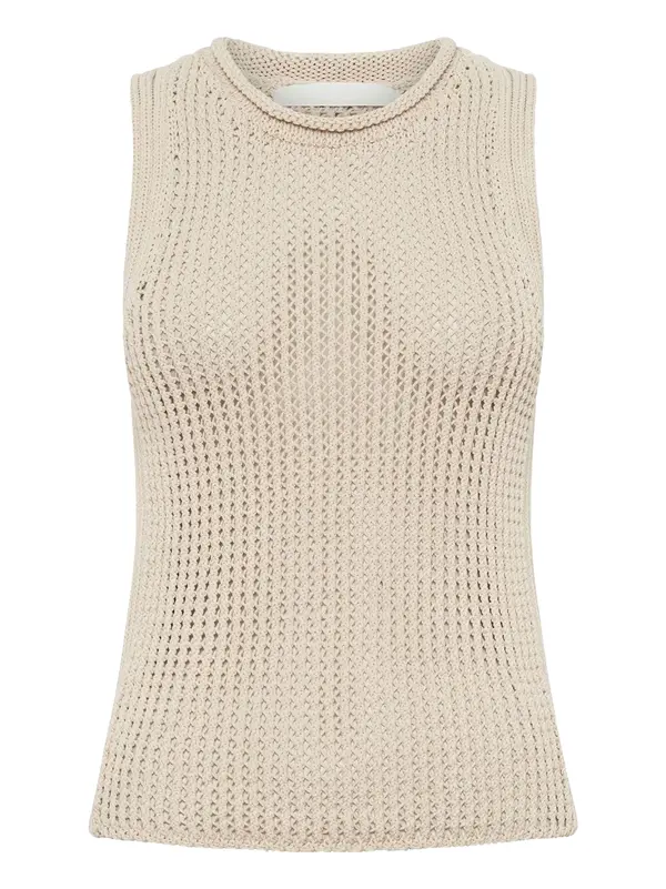 DION LEE Grid Mesh Tank Top - White