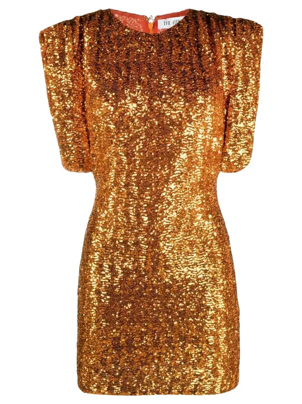 Attico Sequin-embellished Mini Dress - Orange