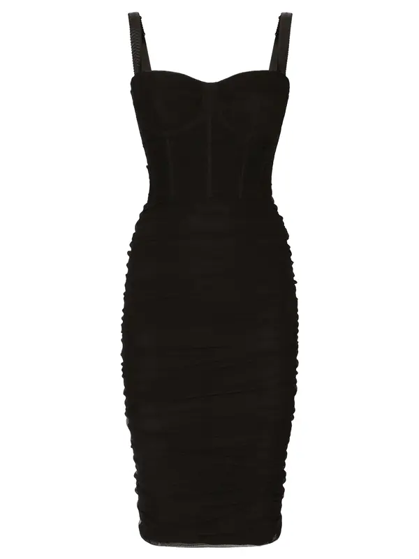 Dolce & Gabbana Corset-style Midi Dress - Black