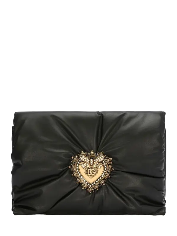 Dolce & Gabbana Medium Devotion Soft Clutch - Black