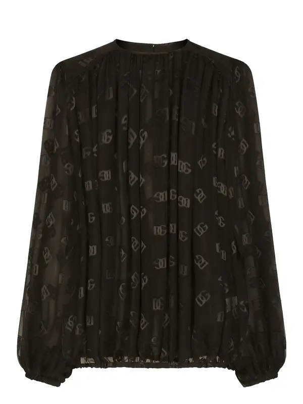 Dolce & Gabbana Dg-logo Satin Blouse - Black