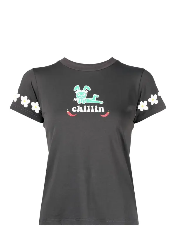 Natasha Zinko Chillin Graphic-print T-shirt - Grey
