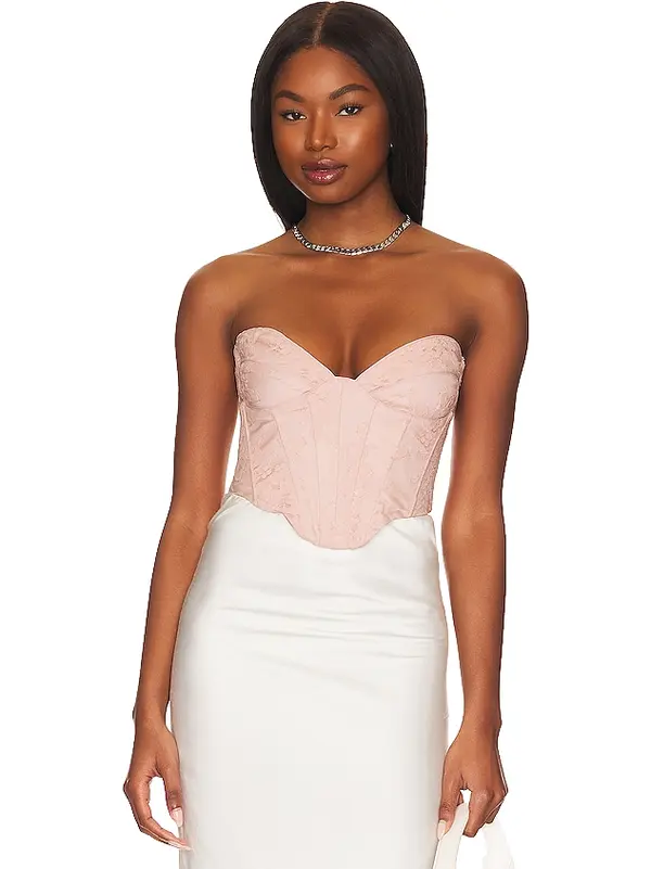 Bardot Ellie Lace Corset Top - Soft Pink