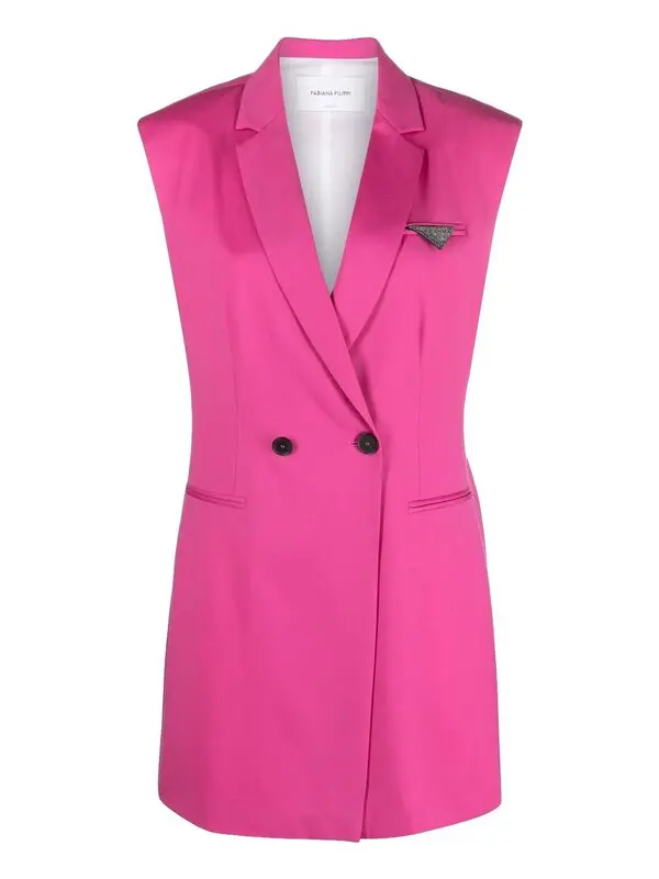 Fabiana Filippi Sleeveless Merino Wool Blazer - Pink