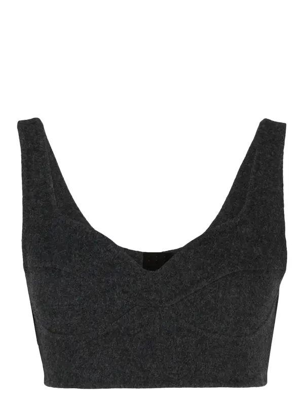 Goen.j Cropped Wool Top - Grey