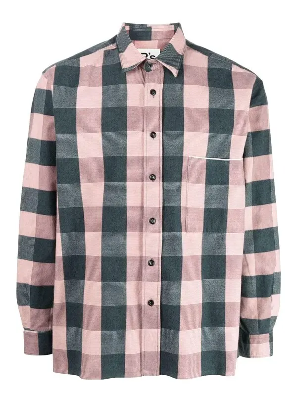 President's Check-print Cotton Shirt - Pink