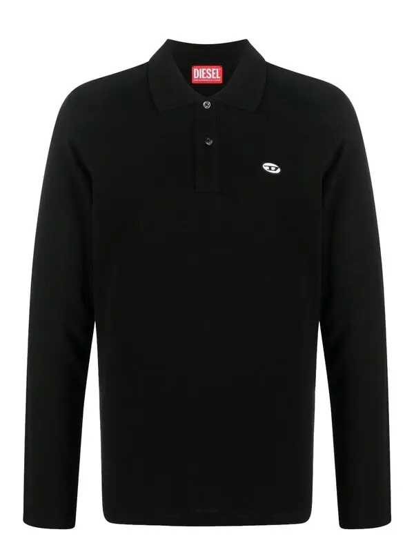 DIESEL® T-smith Long-sleeve Polo Shirt - Black