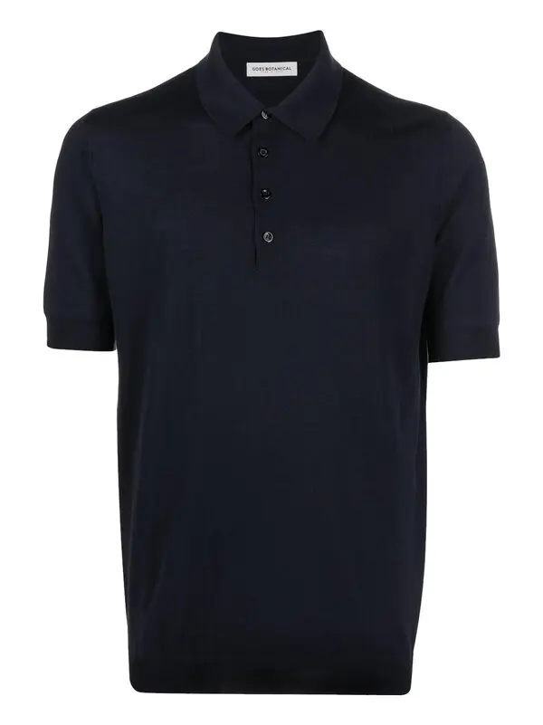 GOES BOTANICAL Merino-wool Polo Shirt - Blue